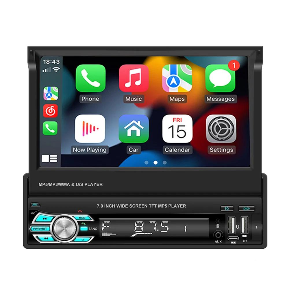 7" Retractable Touchscreen Car Stereo with Wireless CarPlay, Android A ...